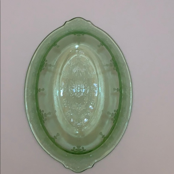 Dining | Vintage Green Depression Glass Dish Wedding Pat | Poshmark
